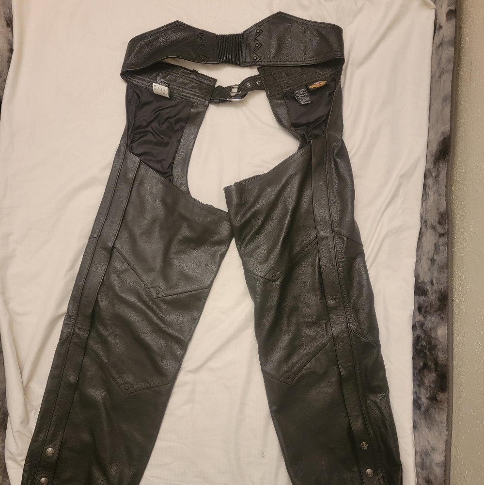 Harley Davidson Leather Men's Motorcycle Chaps Large … - Gem